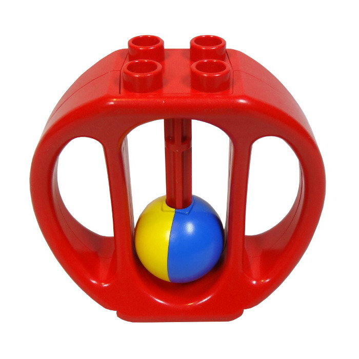 Duplo Red Oval Rattle with Yellow and Blue Ball | Brick Owl - LEGO ...