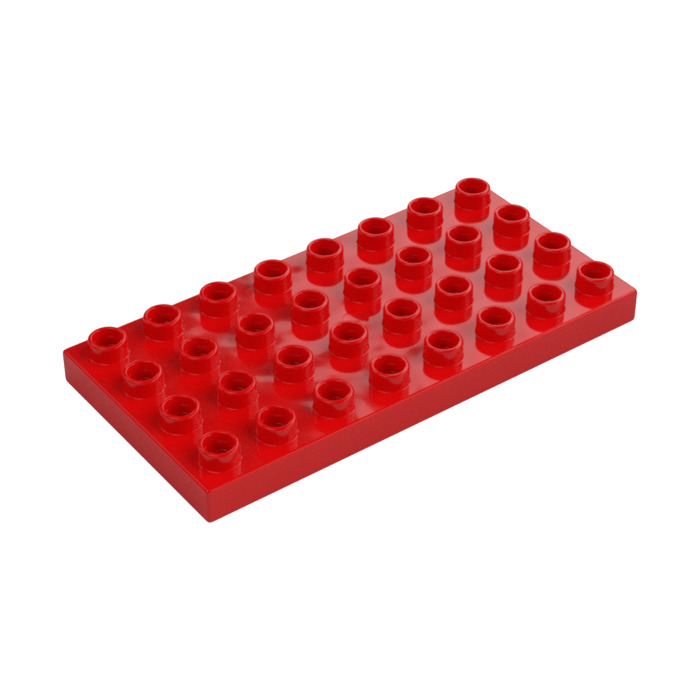 Duplo Red Plate 4 x 8 (4672 / 10199) | Brick Owl