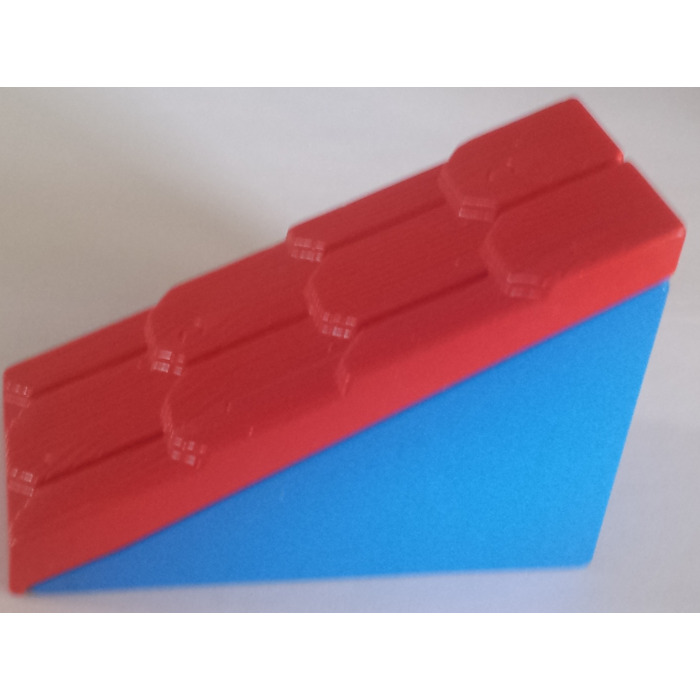 Duplo Red Roof Slope 33° 2 x 4 with Shingles and Blue Base | Brick Owl ...