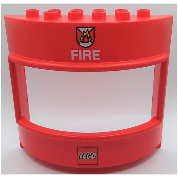 Duplo Red Round Wall with Window with Fire (83477) | Brick Owl - LEGO ...