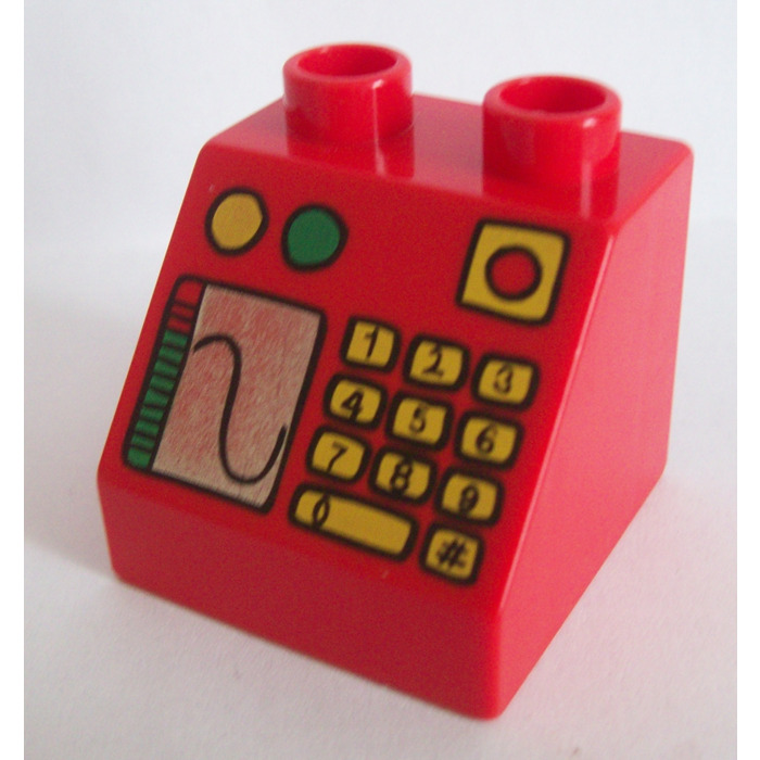 Duplo Red Slope 2 x 2 x 1.5 (45°) with Keypad and Display (6474 / 42637 ...