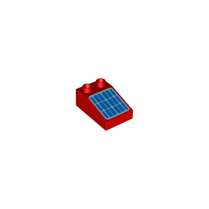 Duplo Red Slope 2 x 3 22° with Blue Solar Panel (35114 / 104381 ...
