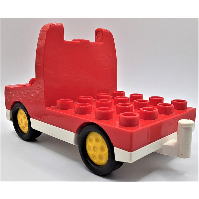 Duplo Red Truck with Flatbed and Yellow Wheels (75947) | Brick Owl