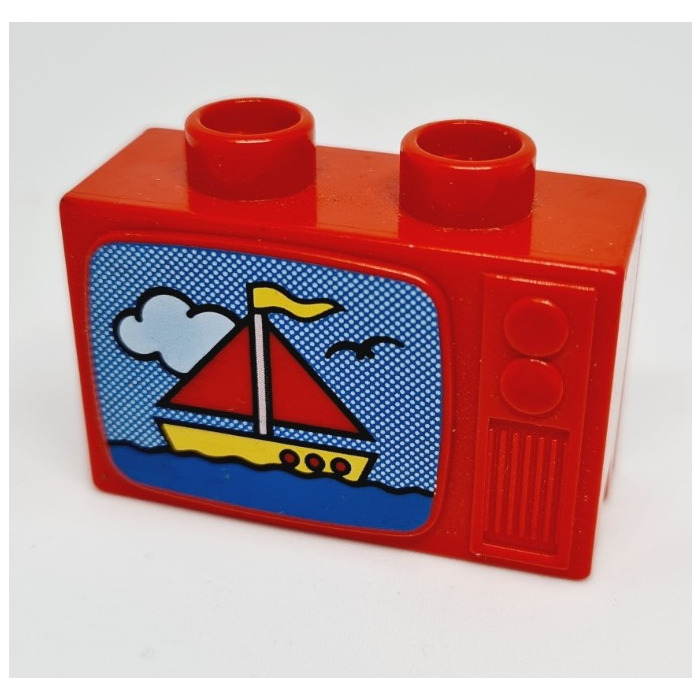 Duplo Red TV with Boat scene (4916 / 81953) | Brick Owl - LEGO Marketplace
