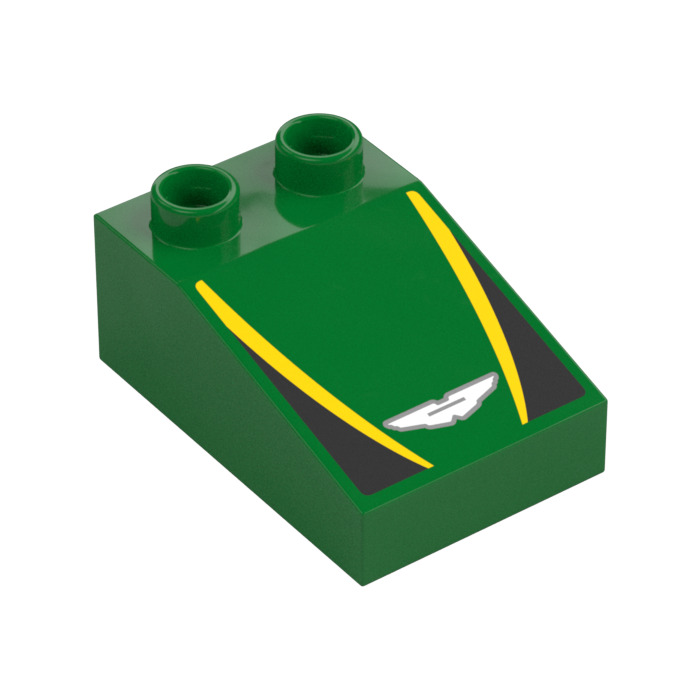 Duplo Slope 2 x 3 22° with Aston Martin Logo (35114) | Brick Owl - LEGO ...