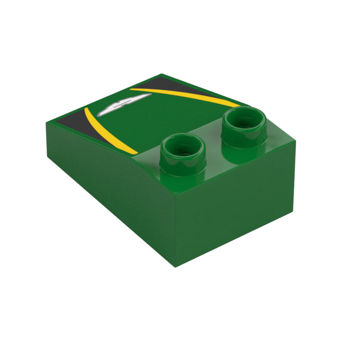 Duplo Slope 2 x 3 22° with Aston Martin Logo (35114) | Brick Owl - LEGO ...
