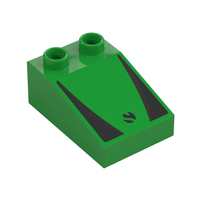 Duplo Slope 2 x 3 22° with Black Panels and Circular Symbol (35114 ...