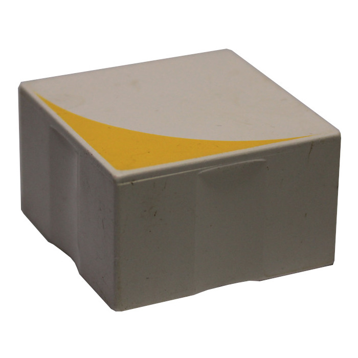 Duplo Tile 2 x 2 x 1 with Yellow Inverse Quarter Disc Pattern (2756 ...