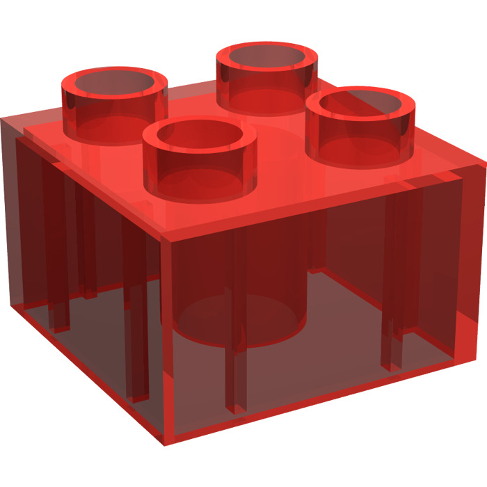 Duplo Transparent Red Brick 2 x 2 (3437 / 89461) | Brick Owl - LEGO ...
