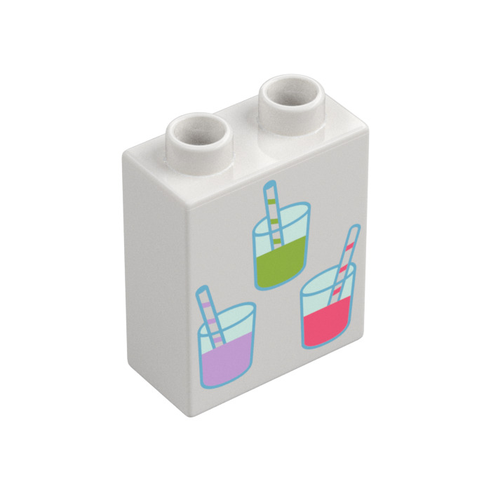 Duplo Brick 1 x 2 x 2 with Drinks with Straws (4066) | Brick Owl - LEGO ...