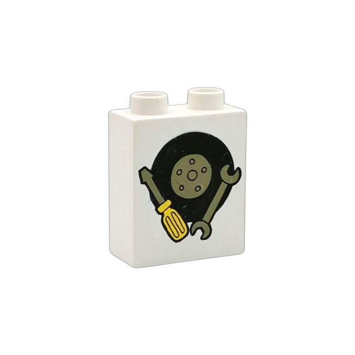 Duplo Brick 1 x 2 x 2 with Tools and Wheel (4066 / 43195) | Brick Owl ...