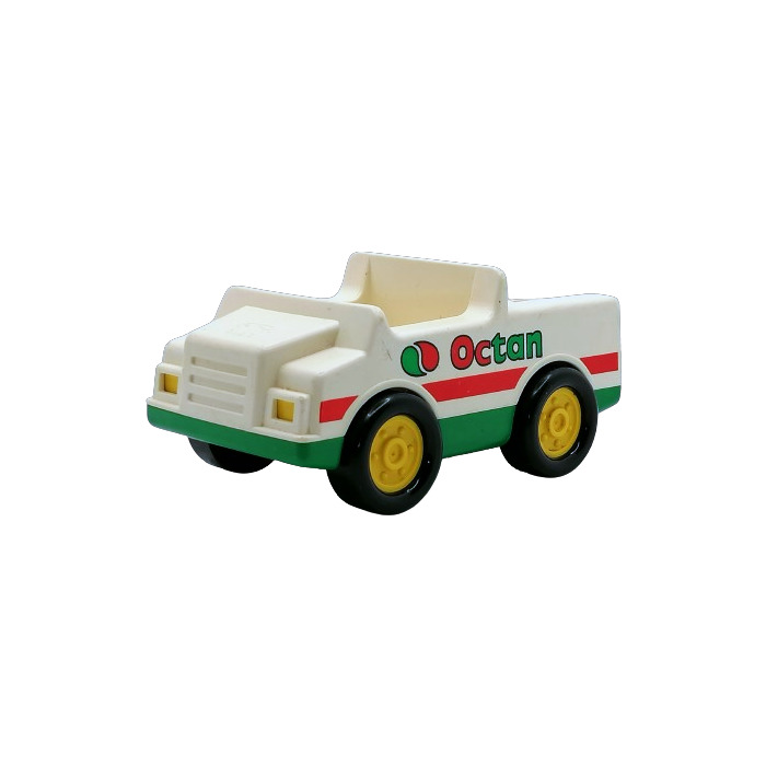 Duplo White Car with Green Base with Octan Logo (2218) | Brick Owl ...
