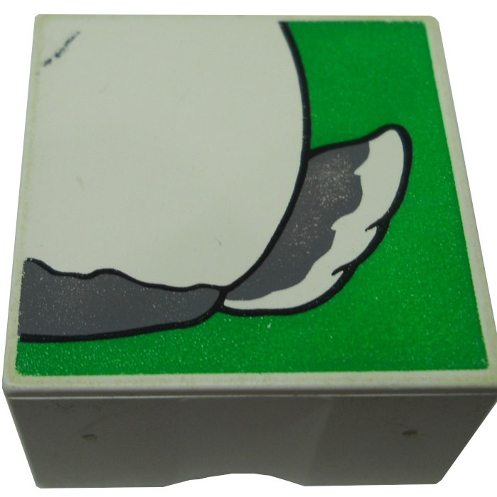 Duplo White Tile 2 x 2 x 1 with Rabbit Mosaic Print 06 (2756) | Brick ...