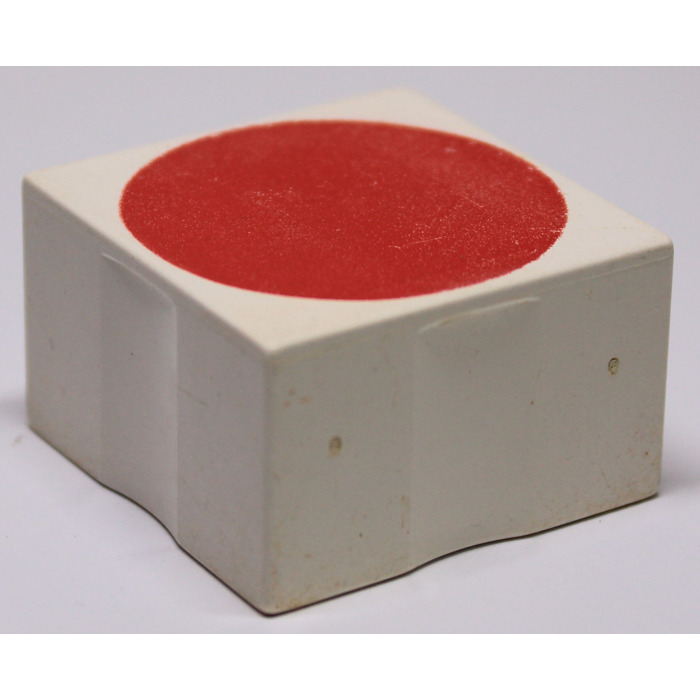 Duplo White Tile 2 x 2 x 1 with Red Disc Pattern (2756) | Brick Owl ...