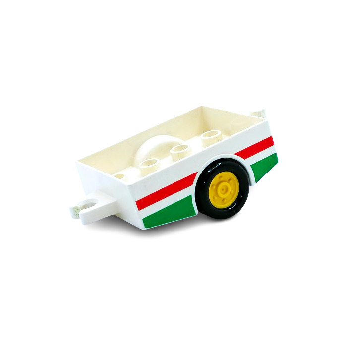 Duplo Vehicle Trailer with Hitch with Hitch Ends and Green and Red ...