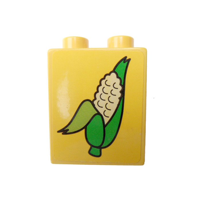 Duplo Yellow Brick 1 x 2 x 2 with Corn Sticker (4066) | Brick Owl ...