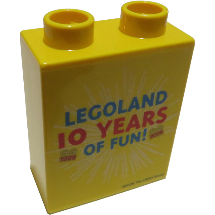 Duplo Yellow Brick 1 x 2 x 2 with Legoland 10 Years of Fun (4066 ...