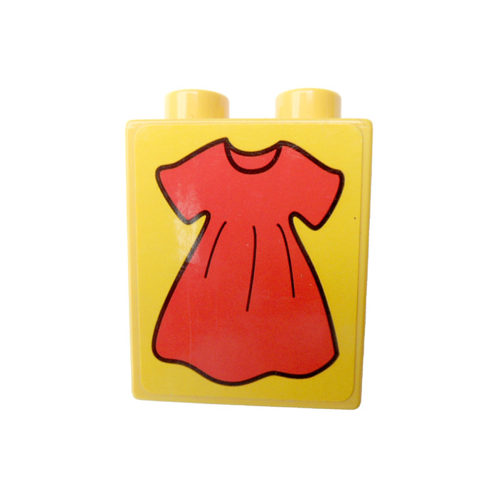 Duplo Brick 1 x 2 x 2 with Red Dress Sticker (4066) | Brick Owl - LEGO ...