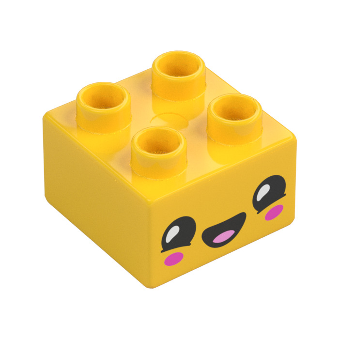 Duplo Brick 2 x 2 with Happy Face (3437 / 110583) | Brick Owl - LEGO ...