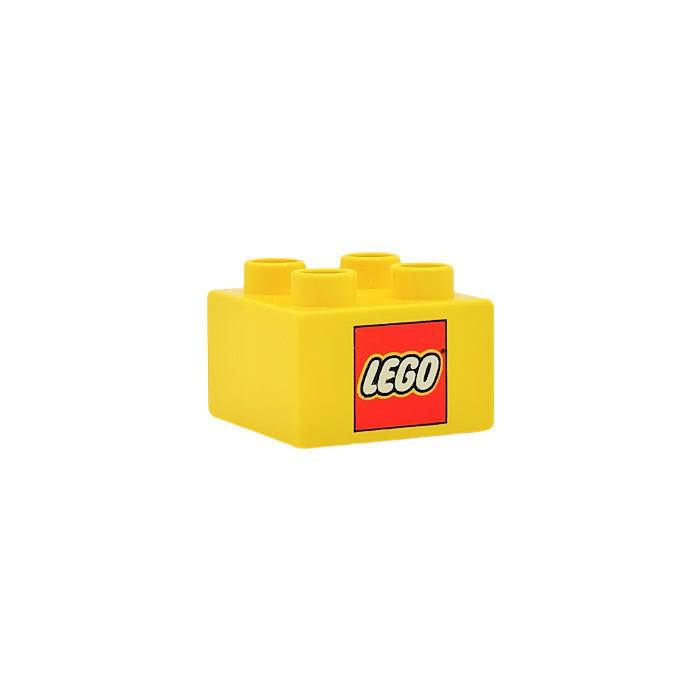 Duplo Yellow Brick 2 x 2 with Lego logo (3437 / 83753) | Brick Owl