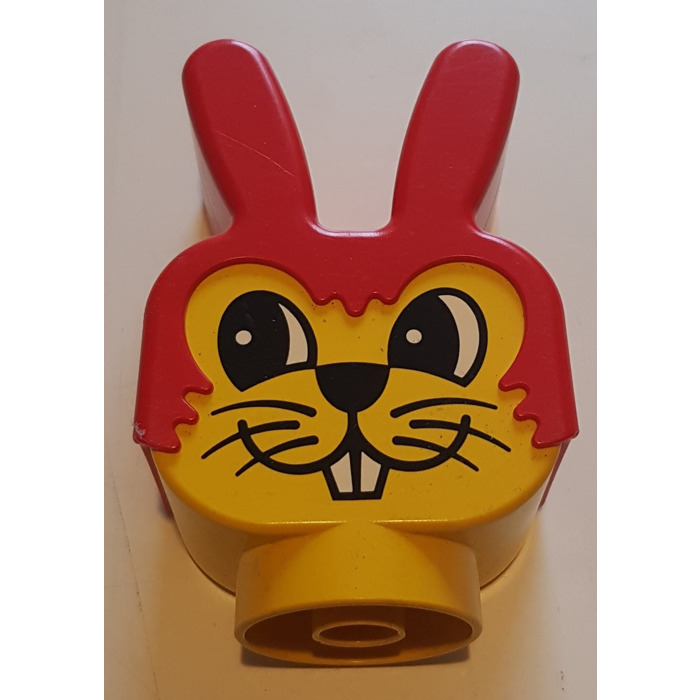 Duplo Yellow Bunny Head with Red Ears | Brick Owl - LEGO Marketplace