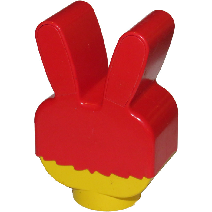 Duplo Yellow Bunny Head with Red Ears | Brick Owl - LEGO Marketplace