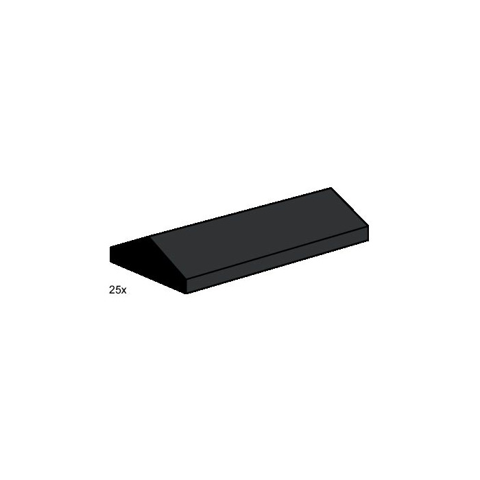 LEGO 2 x 4 Ridge Roof Tiles, Low Sloped Black Set B004 | Brick Owl ...