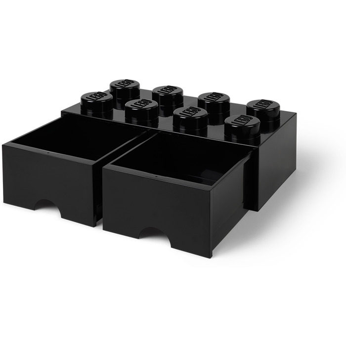 LEGO 8 Stud Black Storage Brick Drawer (5005718) | Brick Owl - LEGO ...