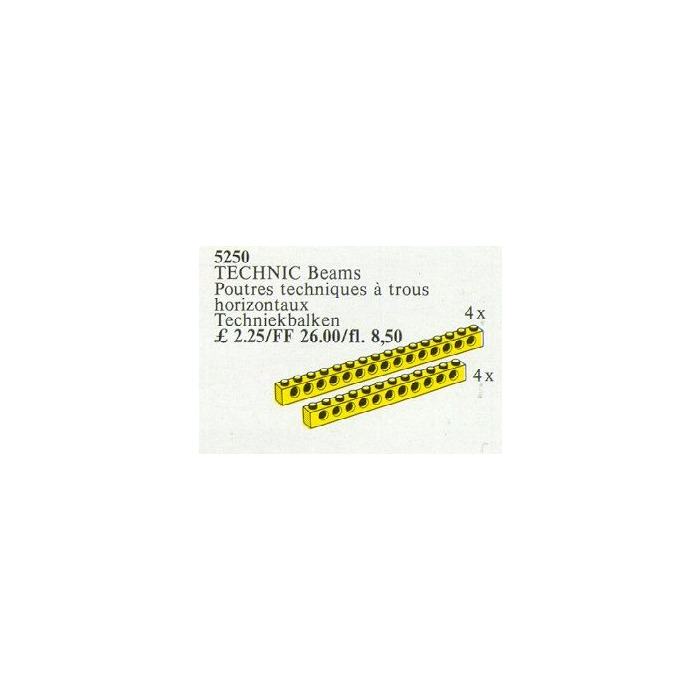 LEGO 8 Technic Beams Yellow Set 5250 | Brick Owl - LEGO Marketplace
