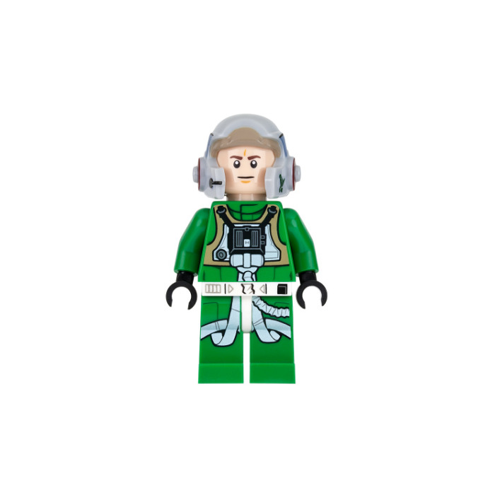 LEGO A-wing Pilot with Green Jumpsuit with Dark Tan Vest Minifigure ...
