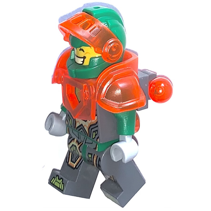 LEGO Aaron with Neon Reddish Orange Visor and Armor Minifigure | Brick ...