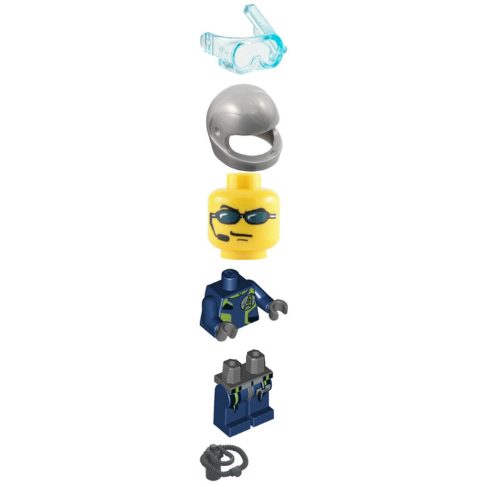 LEGO Agent Chase with Diving Gear Minifigure with Dual Sided Head ...