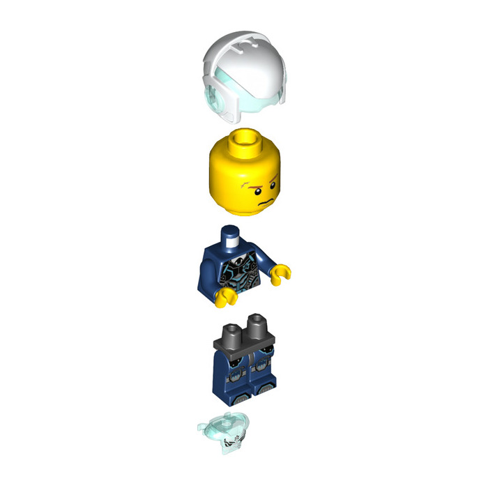 LEGO Agent Max Burns with Blue Suit with Helmet and Armor Minifigure ...