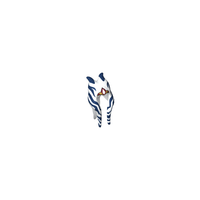 LEGO Ahsoka Togruta Long Headdress with Dark Blue Stripes and Red and ...