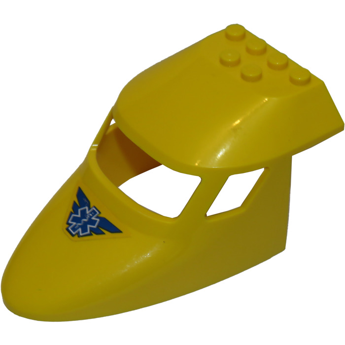 LEGO Airplane Cockpit 6 x 10 x 4 with Blue EMT Star Of Life and Wings ...