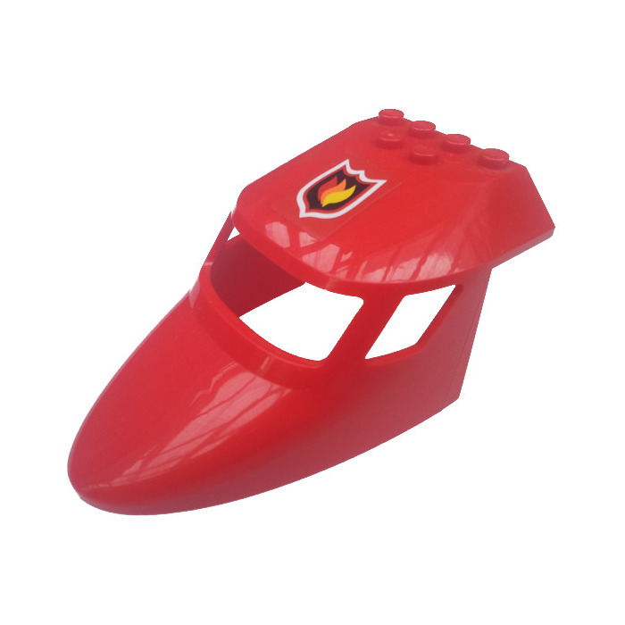 LEGO Airplane Cockpit 6 x 10 x 4 with Fire Logo 7206 Sticker (87613 ...