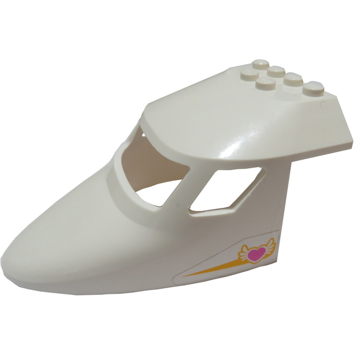 LEGO Airplane Cockpit 6 x 10 x 4 with Yellow Stripe and Winged Heart ...