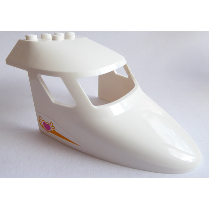 LEGO Airplane Cockpit 6 x 10 x 4 with Yellow Stripe and Winged Heart ...