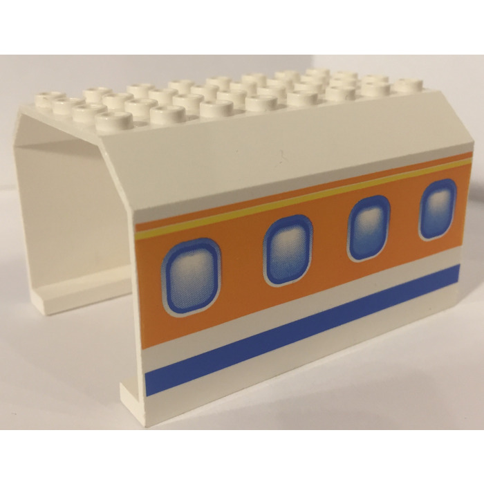 LEGO Airplane Fuselage 6 x 8 x 4 with Aircraft Windows, Blue Stripe ...