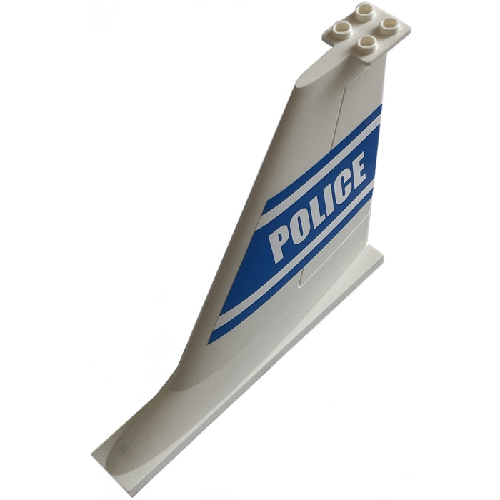 LEGO Airplane Tail 2 x 12 x 8 with Rudder with Blue 'POLICE' and ...