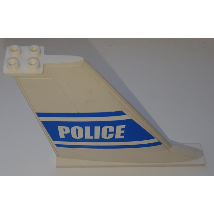 LEGO Airplane Tail 2 x 12 x 8 with Rudder with Blue 'POLICE' and ...