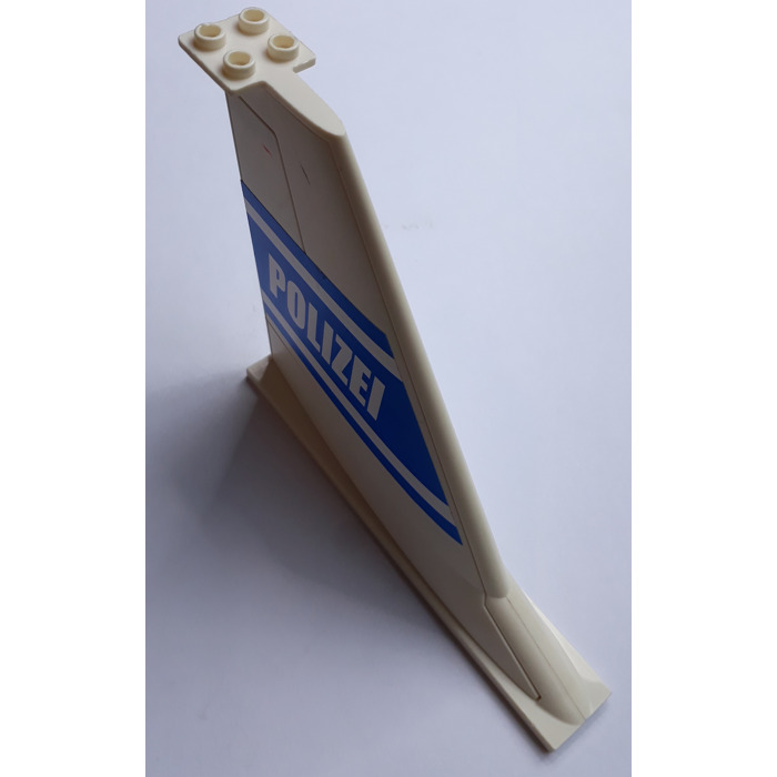 LEGO Airplane Tail 2 x 12 x 8 with Rudder with 'POLIZEI' and Stripes on ...