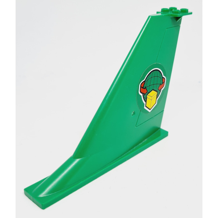 LEGO Airplane Tail 2 x 12 x 8 with Rudder with Red Arrow and Wire Frame ...