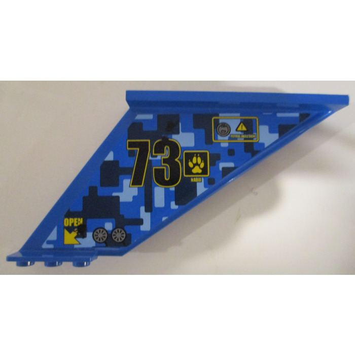 LEGO Airplane Tail 2 x 5 x 12 with Rudder with 73, Camo Pattern, and ...