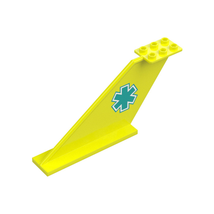 LEGO Airplane Tail 2 x 5 x 12 with Rudder with Dark Turquoise Star of ...
