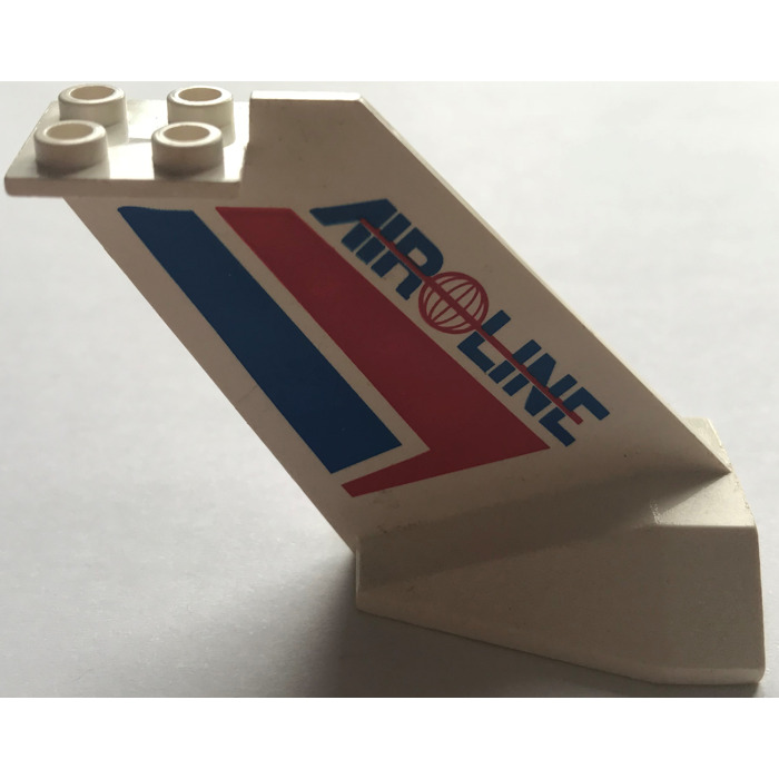 LEGO Airplane Tail 4 x 7 with Rudder with Red and Blue Stripes, Globe ...