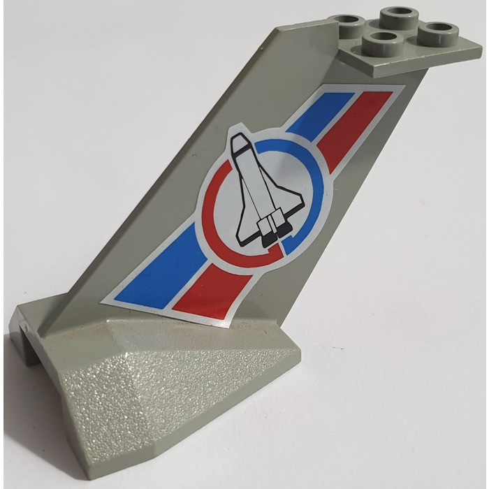 LEGO Airplane Tail 4 x 7 with Rudder with Shuttle, Blue and Red Stripe ...