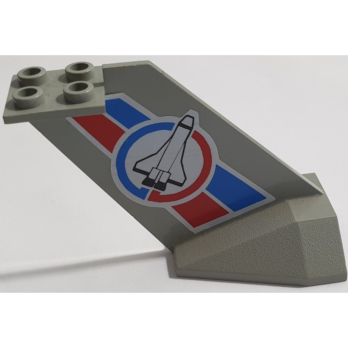 LEGO Airplane Tail 4 x 7 with Rudder with Shuttle, Blue and Red Stripe ...