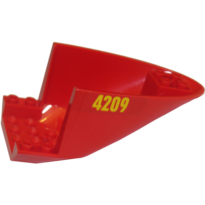 LEGO Airplane Tail 6 x 10 x 4 Bottom with "4209" Sticker (87616 ...
