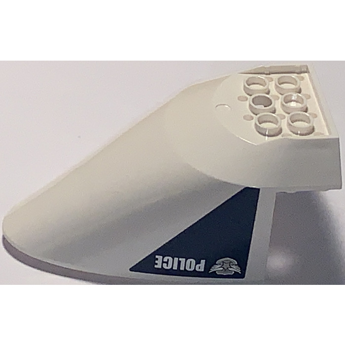 LEGO Airplane Tail 6 x 10 x 4 Bottom with Dark Blue Police Sticker ...